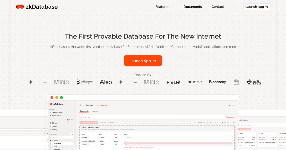 zkDatabase - The First Provable Database for Web3